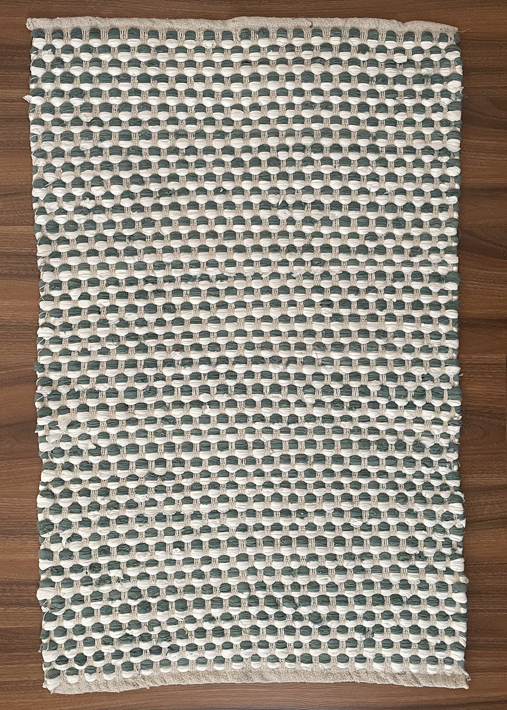 Get Teal And White Recyclable Chindi Rag Rug at ₹ 1360 | LBB Shop