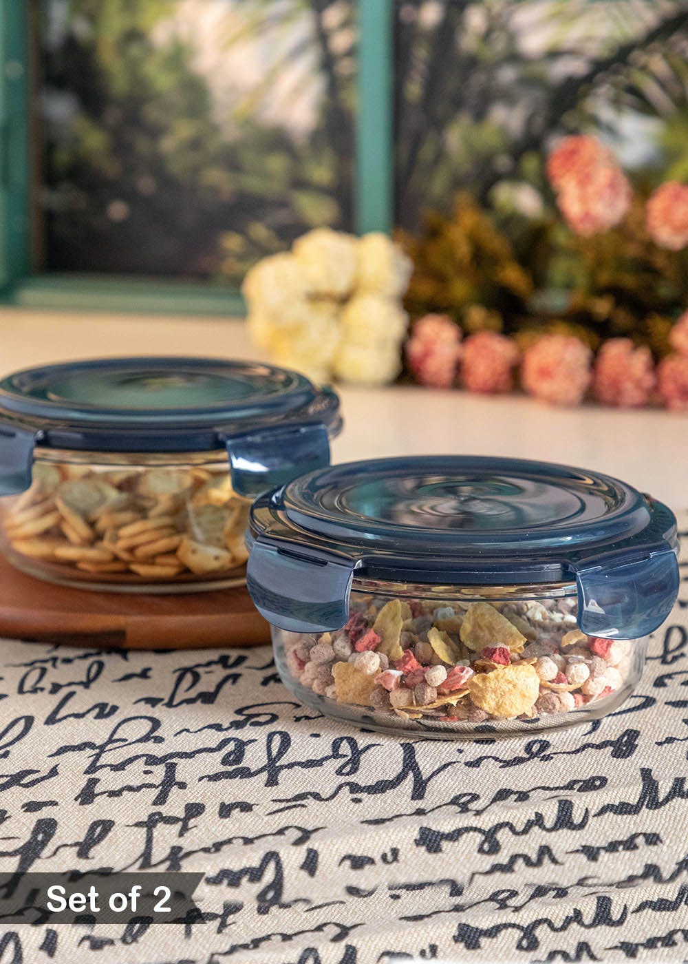 Get Glass Storage Box In Round Shape - Set Of 2 at ₹ 1063 | LBB Shop