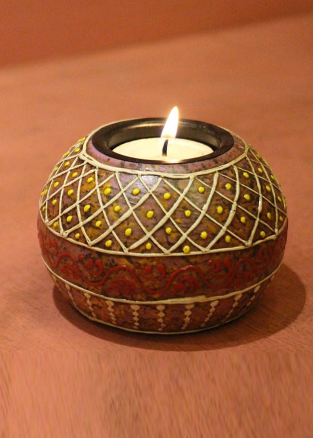 Get Classic Round Tea-Light - Deep Maroon at ₹ 325 | LBB Shop