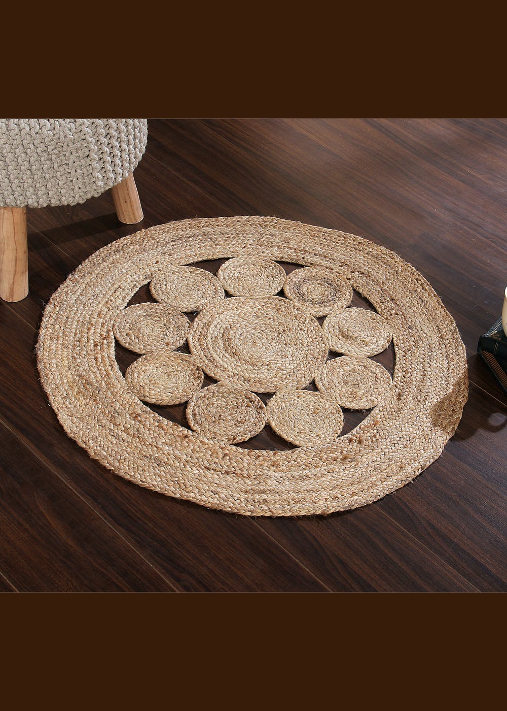 Get Floral Pattern Jute Rug at ₹ 999 | LBB Shop