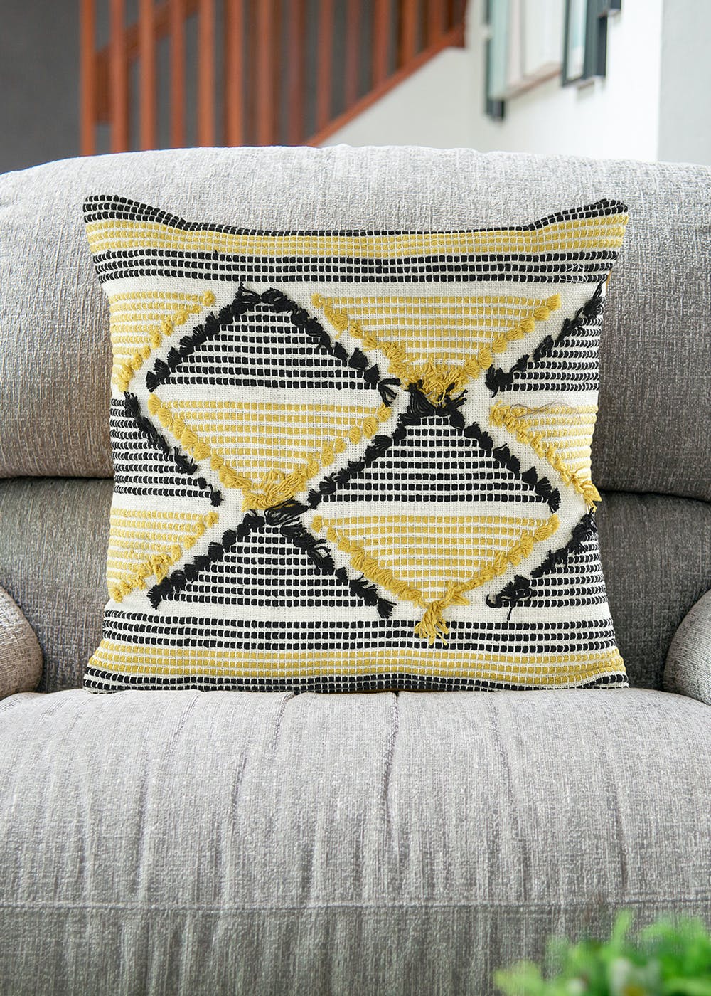 Get Geometrical Patterned Woven Cushion at ₹ 750 | LBB Shop