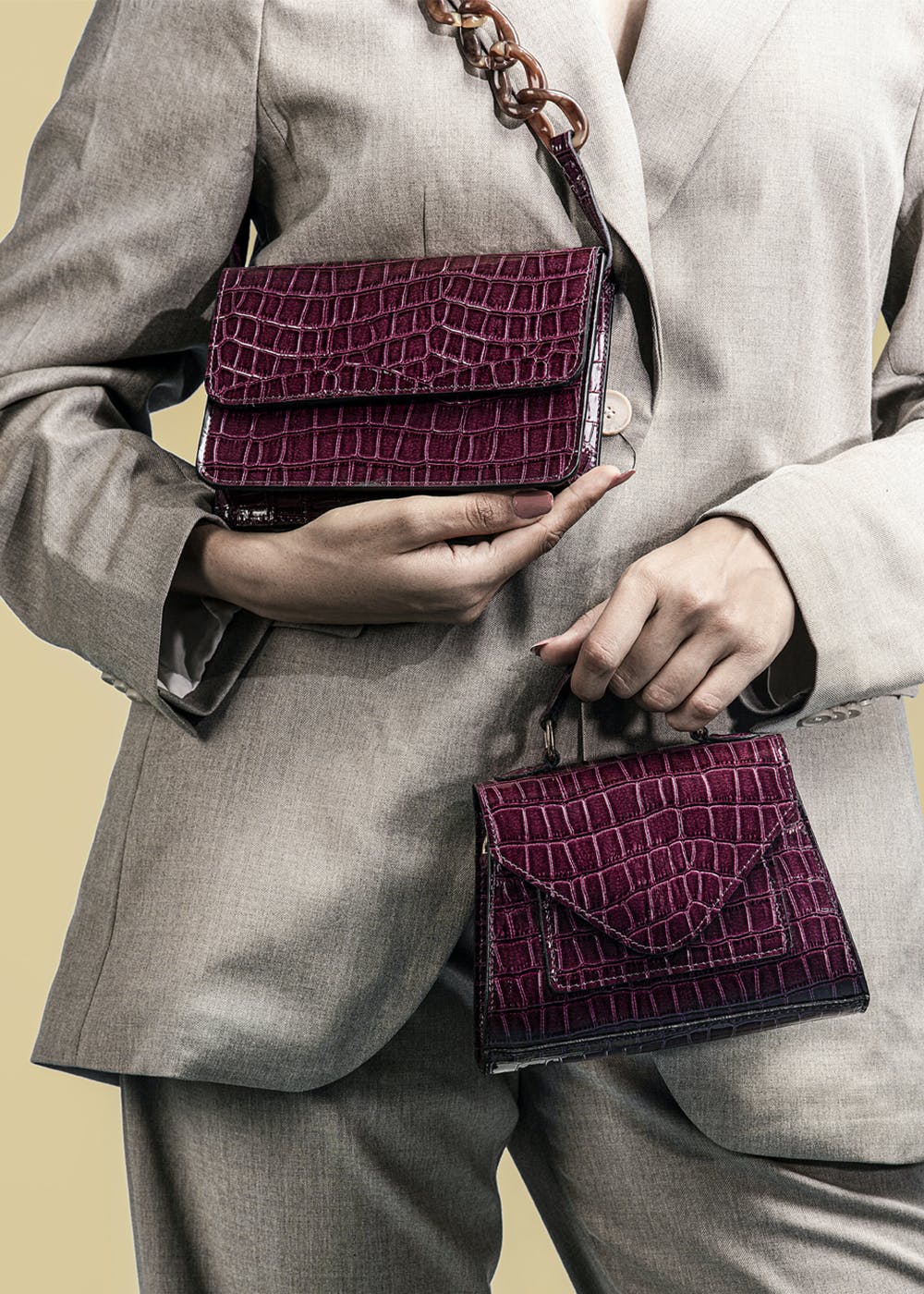 Get Mini Croc Case - Rose Bud Cherry at ₹ 900 | LBB Shop