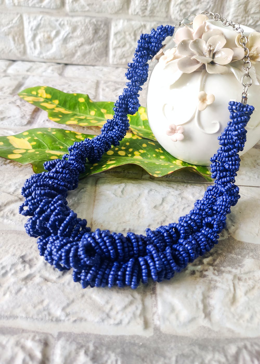 Get Blue Beaded Neckpiece at ₹ 300 | LBB Shop