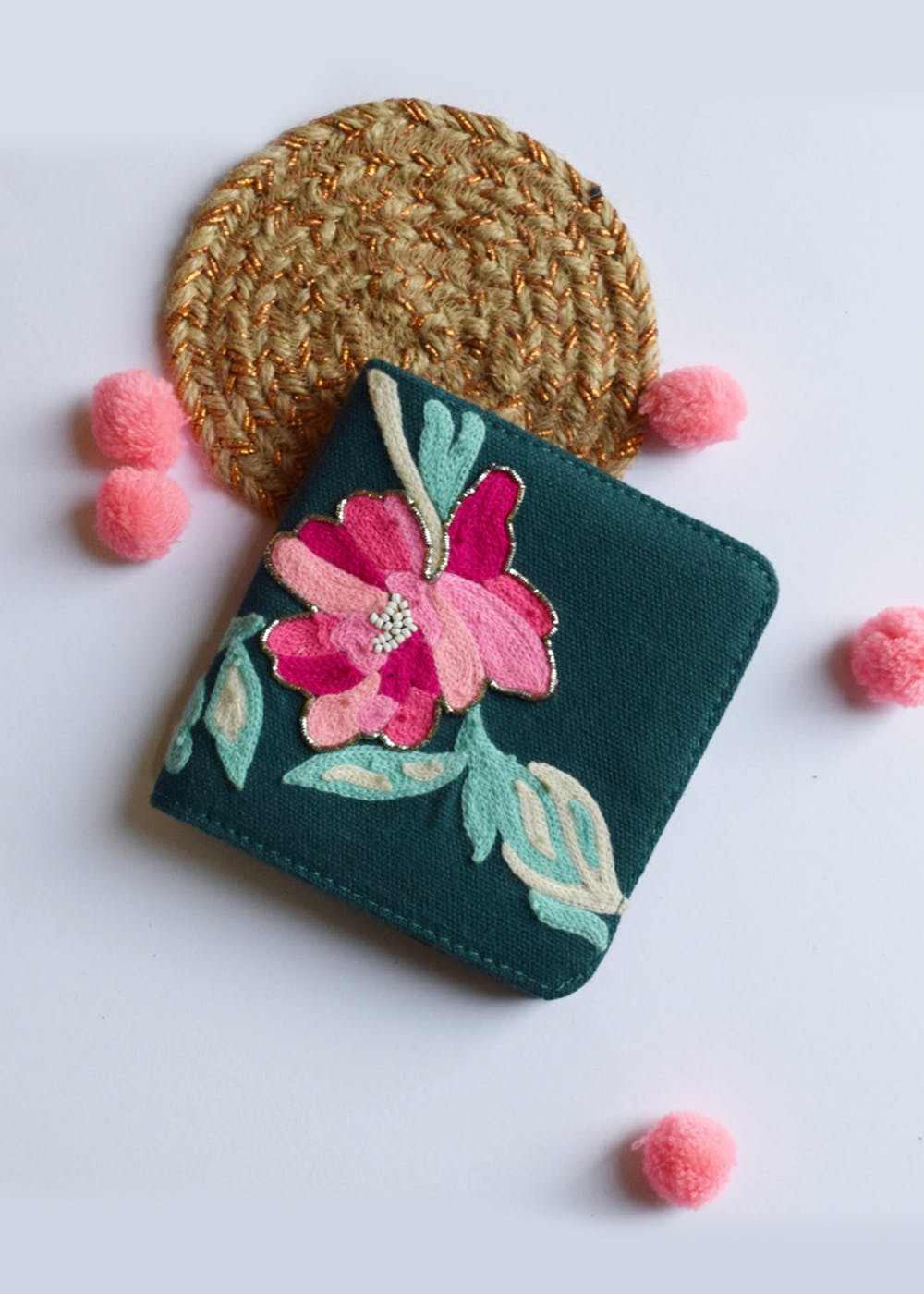 Get Anisa Hand-Embroidered Snap Button Wallet at ₹ 1099 | LBB Shop