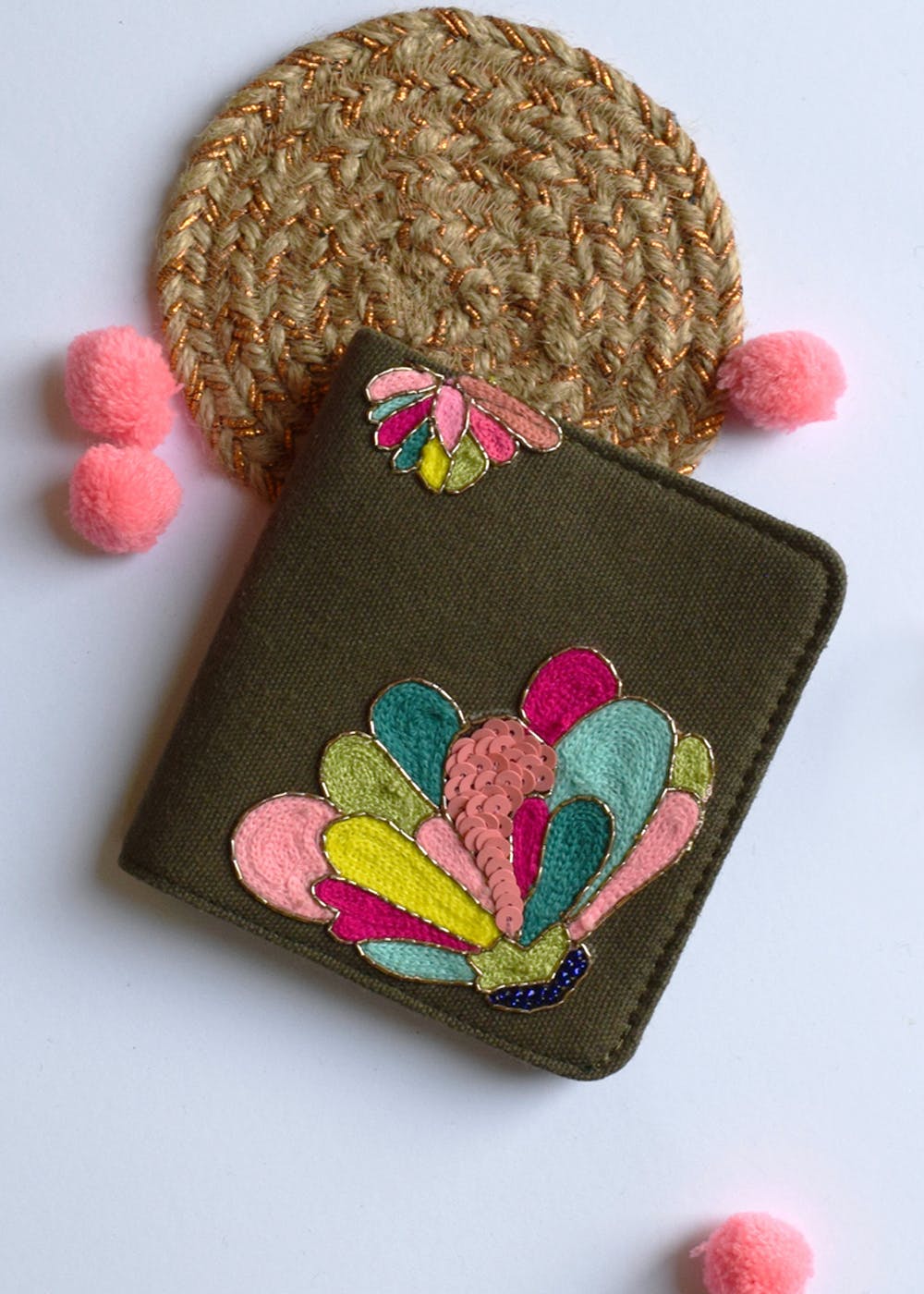 Get Soraya Hand-Embroidered Snap Button Wallet at ₹ 1099 | LBB Shop