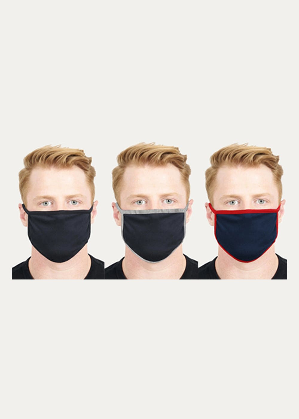 Get Plain Mask Set 1 (Pack of 3) - Black, Black, Navy Blue at ₹ 299 ...