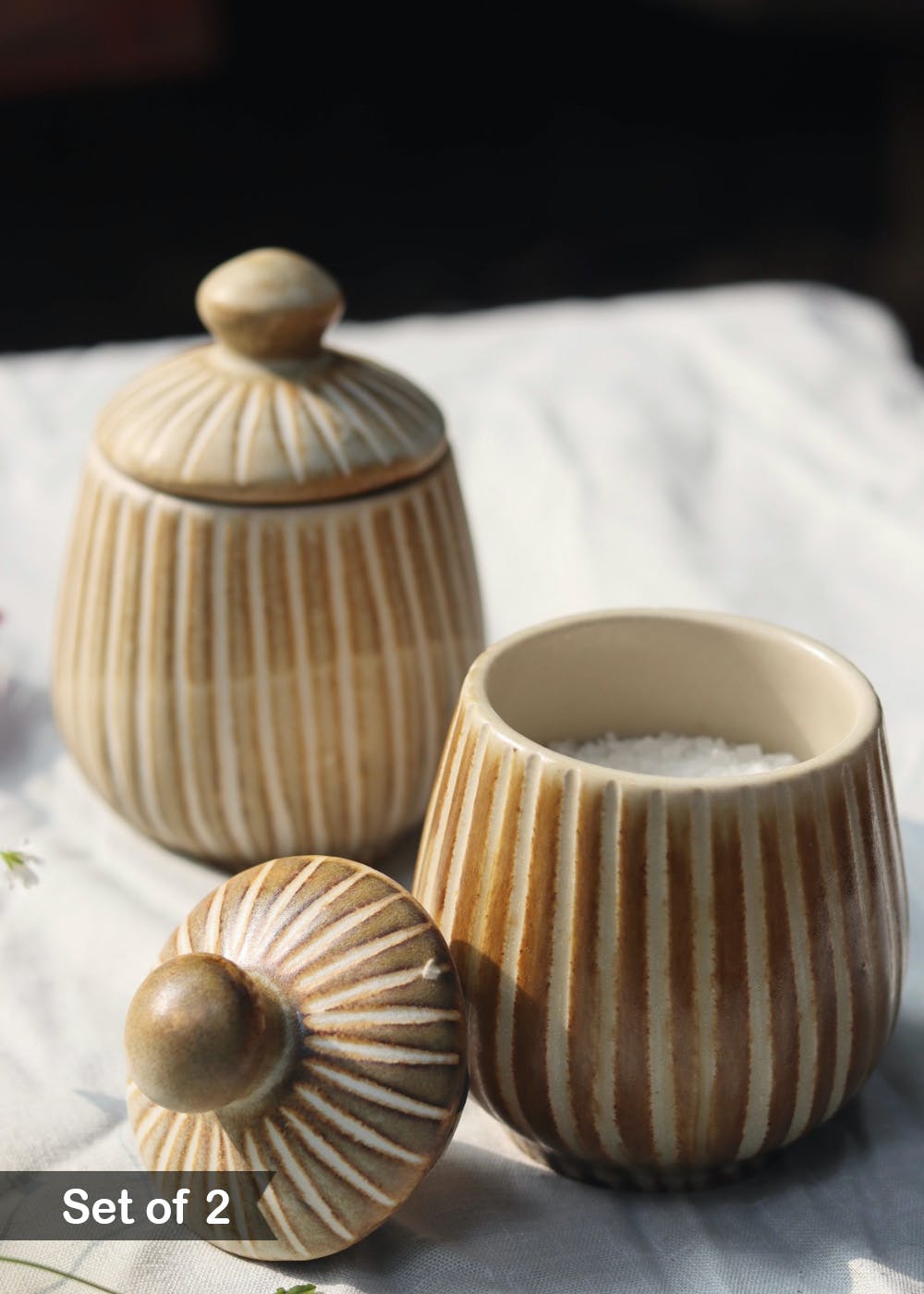 Get Set of 2 - Brown Sugar Pots at ₹ 749 | LBB Shop