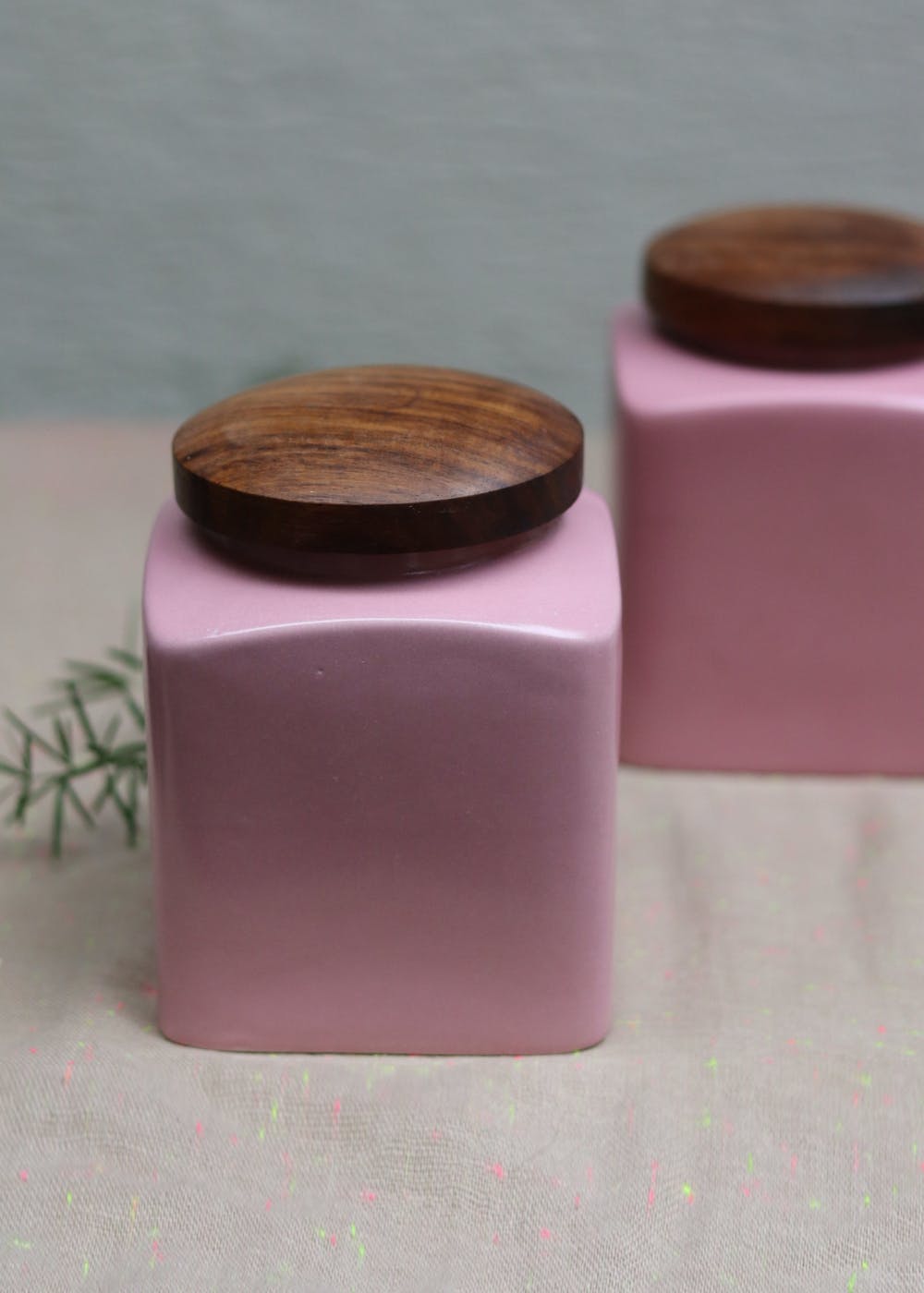 Get Small Pink Square Jar - Set of 2 at ₹ 949 | LBB Shop