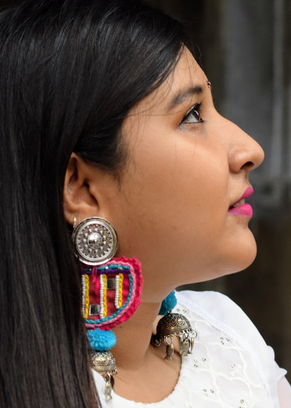 Get Mukti Beaded & Pink Fabric Jhumkas at ₹ 720 | LBB Shop