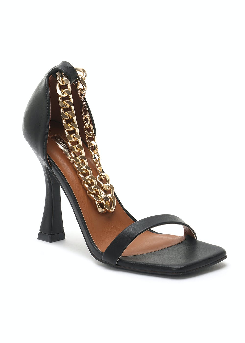 Get Metal Chain Detail Black Block Heel at ₹ 3079 | LBB Shop