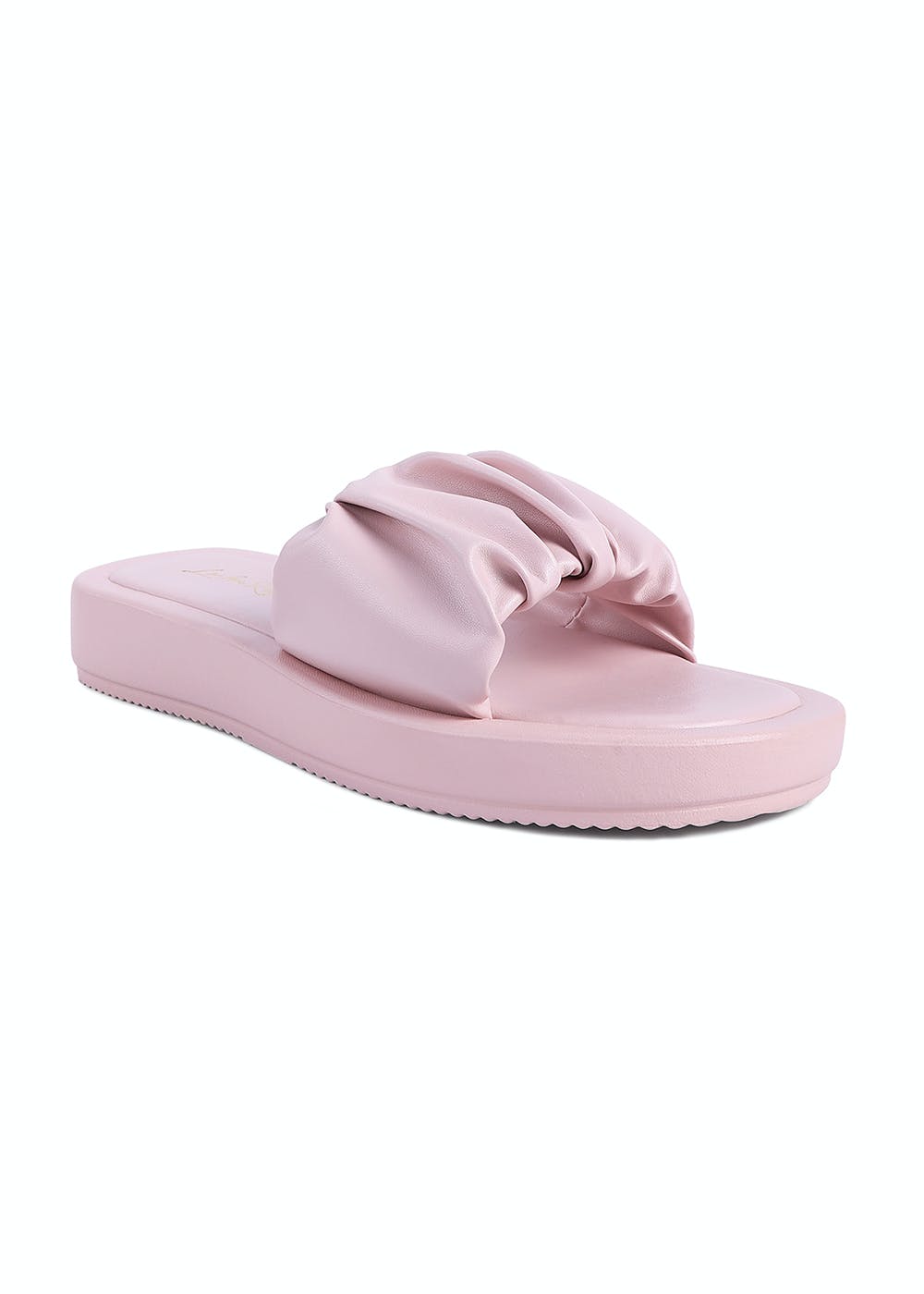 Get Solid Gathered Low Wedge Slides at ₹ 2659 | LBB Shop