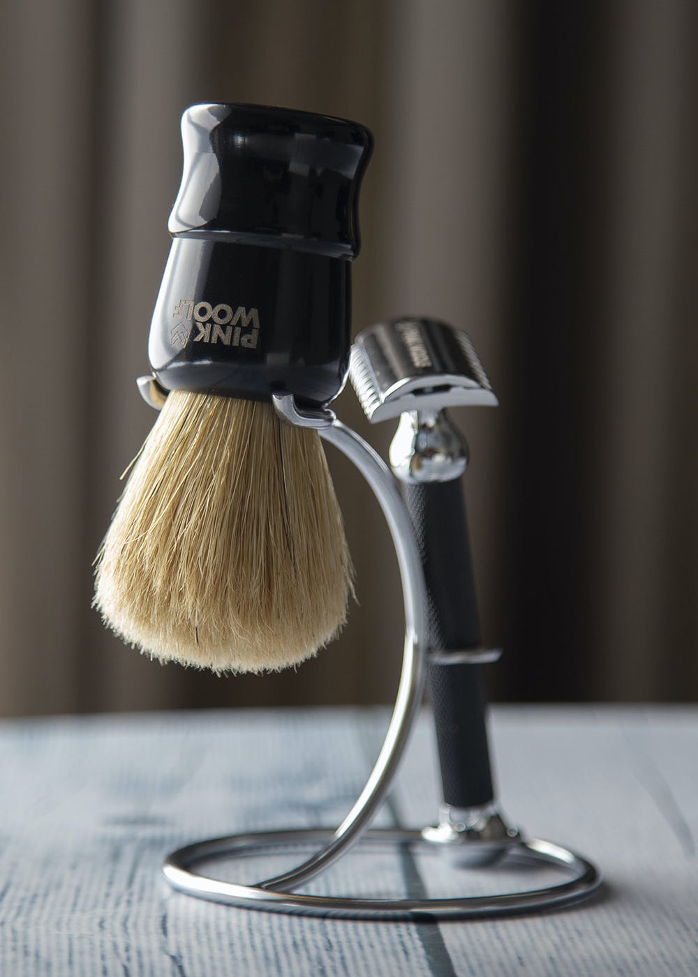 Get Shaving Brush and Safety Razor Stand for Bathroom – Aluminum with ...