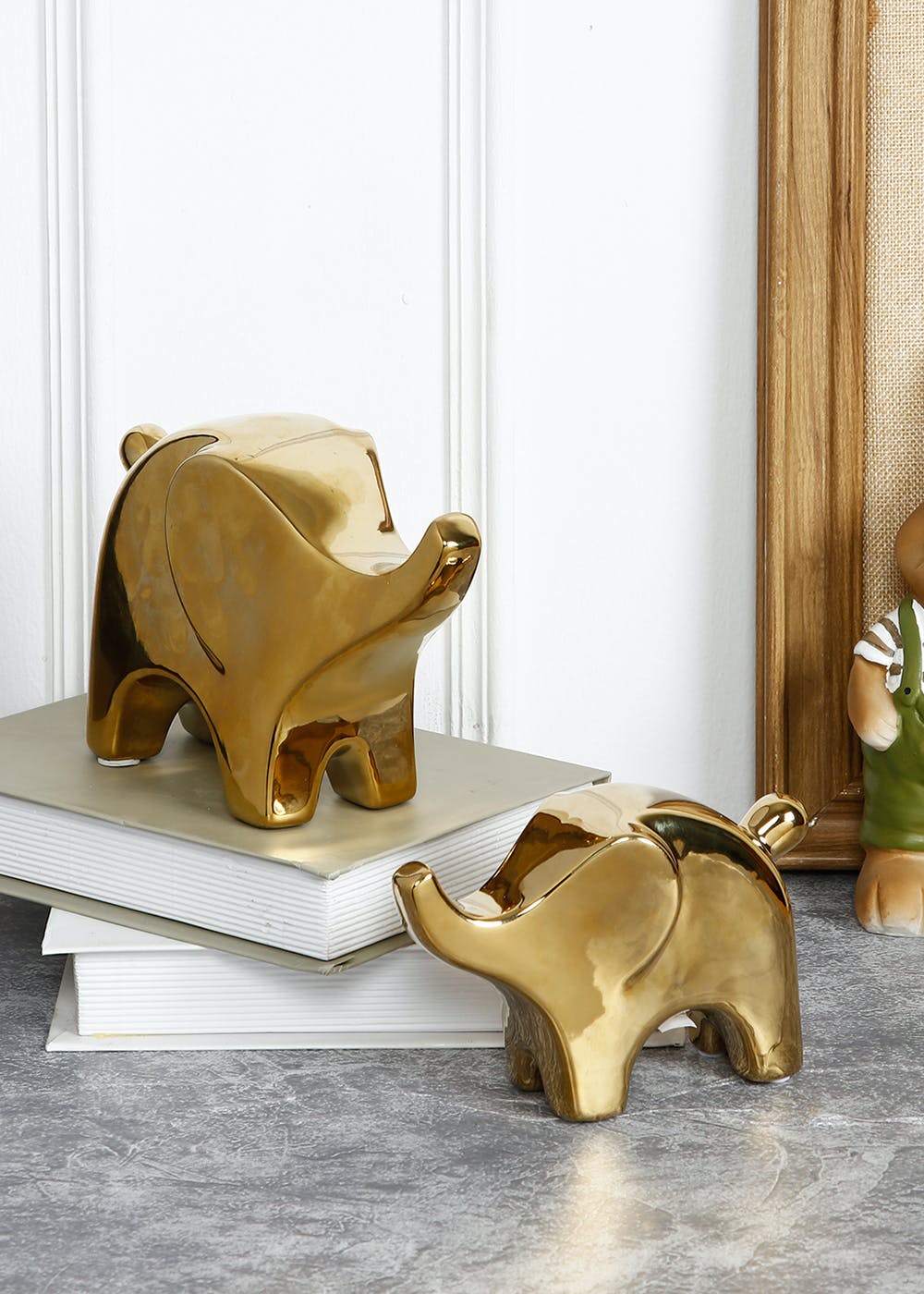 Get Golden Pairof Elephant In Fine Ceramic at ₹ 2749 | LBB Shop