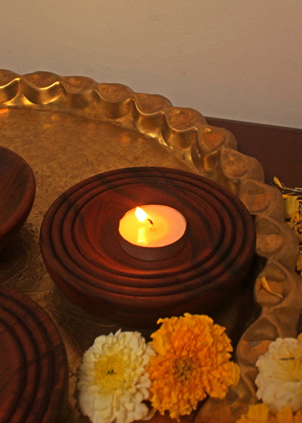 Get Teak Wood Deep Tea-Light Set at ₹ 849 | LBB Shop