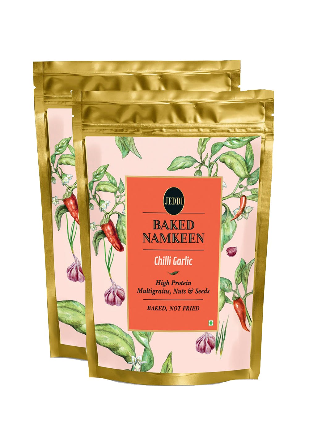 Get Baked Namkeen - Chilli Garlic. Healthy Diet Namkeen - (125 gms x 2 ...