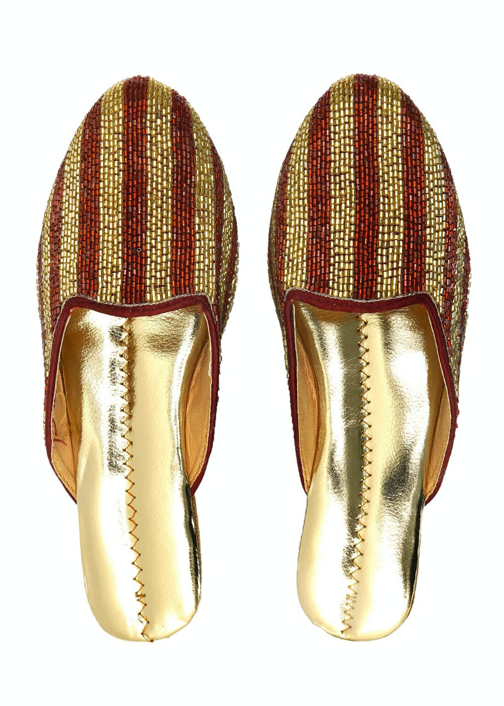 Get Two-Tone Beaded Striped Mules at ₹ 899 | LBB Shop