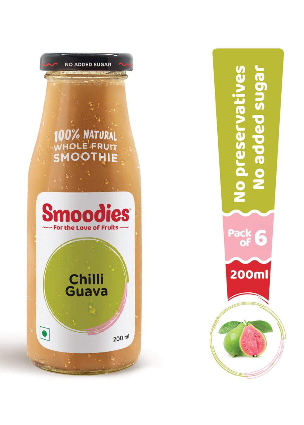 Get Smoodies Chilli Guava Smoothie: Sugar-Free, 200 ml at ₹ 420 | LBB Shop