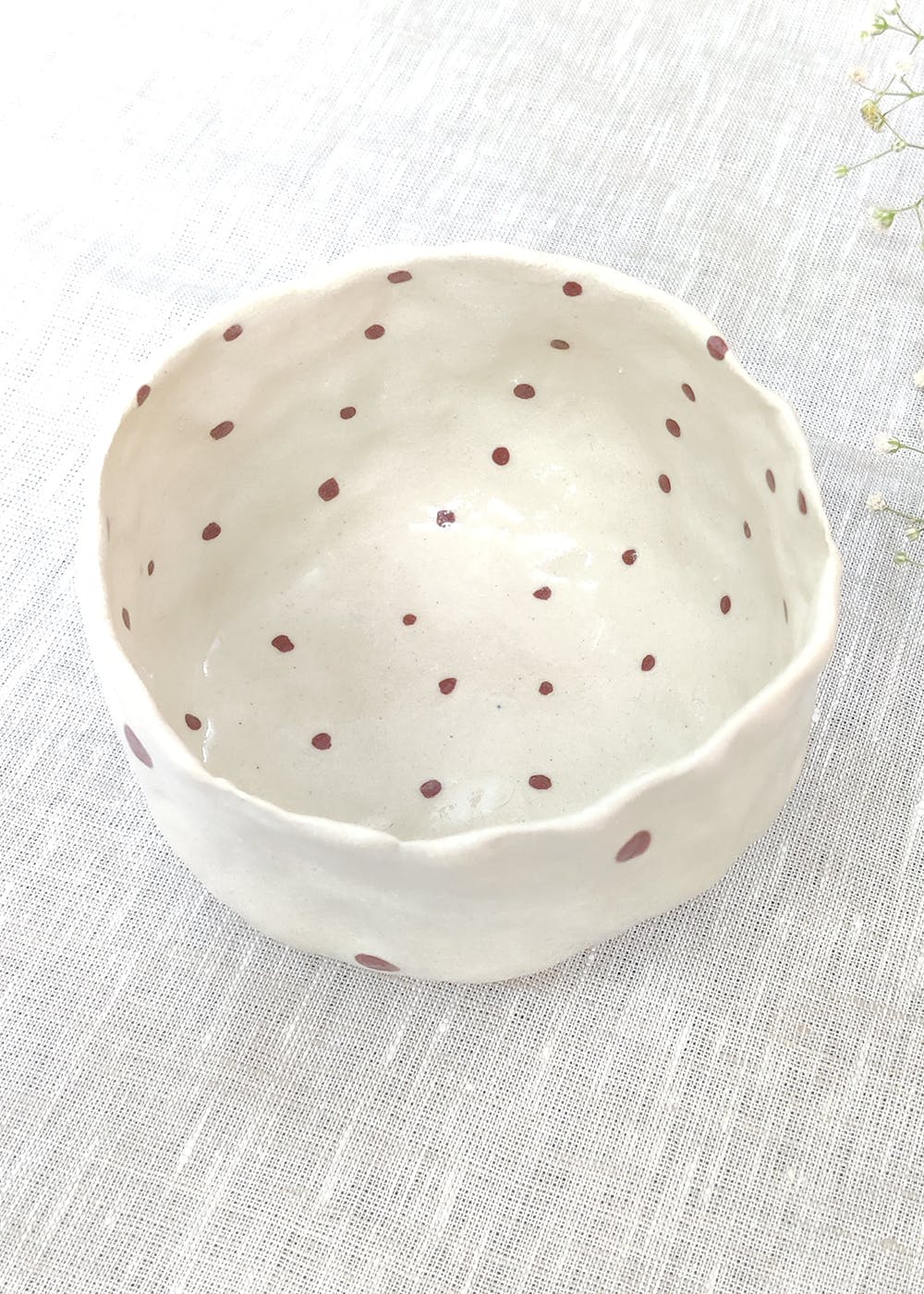 Get Snack Bowl - Maroon Dots at ₹ 900 | LBB Shop