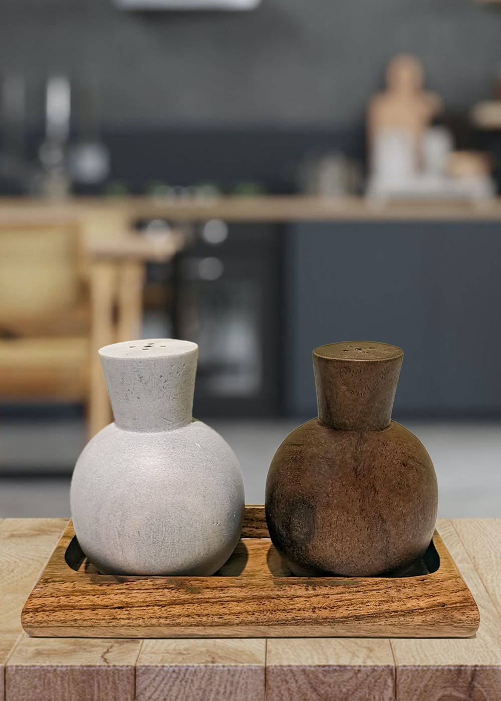 Get Wooden Salt and Pepper Cellar Set with Tray at ₹ 1495 | LBB Shop