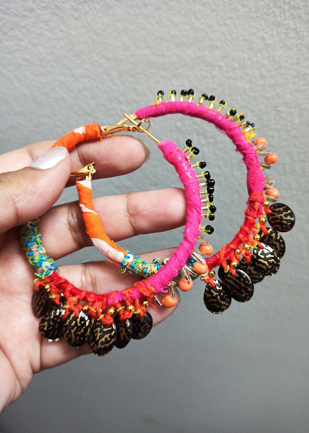 Get Multicolor Sequin Circular Hoops at ₹ 1200 | LBB Shop