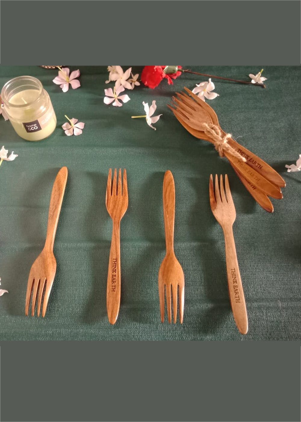 Get Table Fork Set Classic (Teak Wood) - Set of 4 at ₹ 717 | LBB Shop