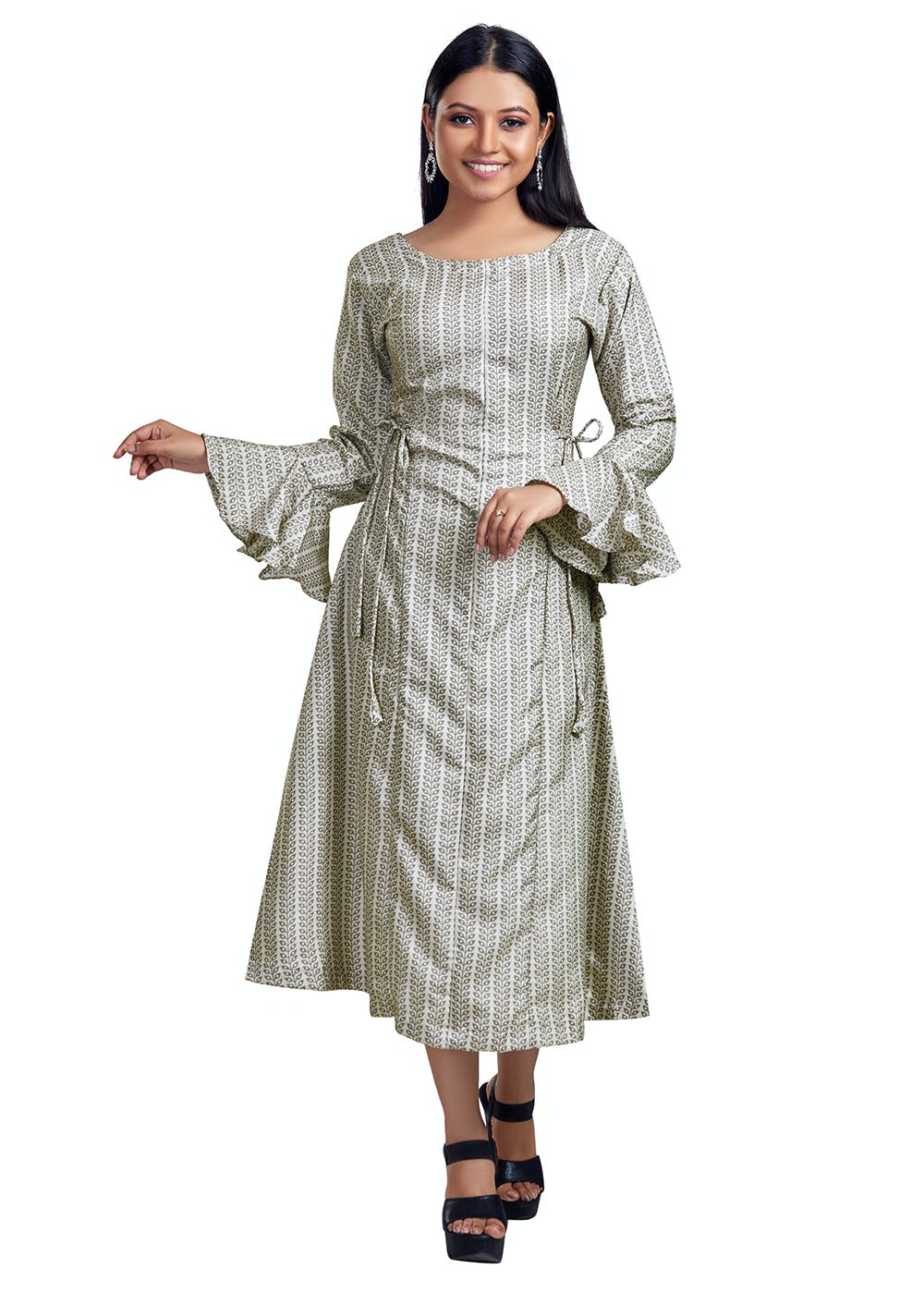Get Silk Silver Printed Maxi Dress At ₹ 1249 Lbb Shop