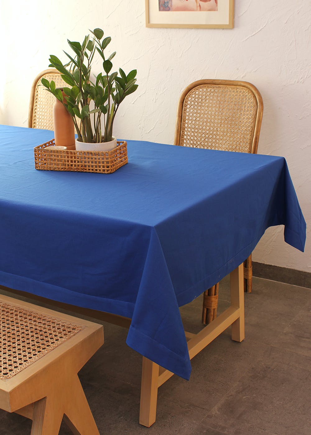Get Royal Blue Cotton Table Cover-Small at ₹ 899 | LBB Shop