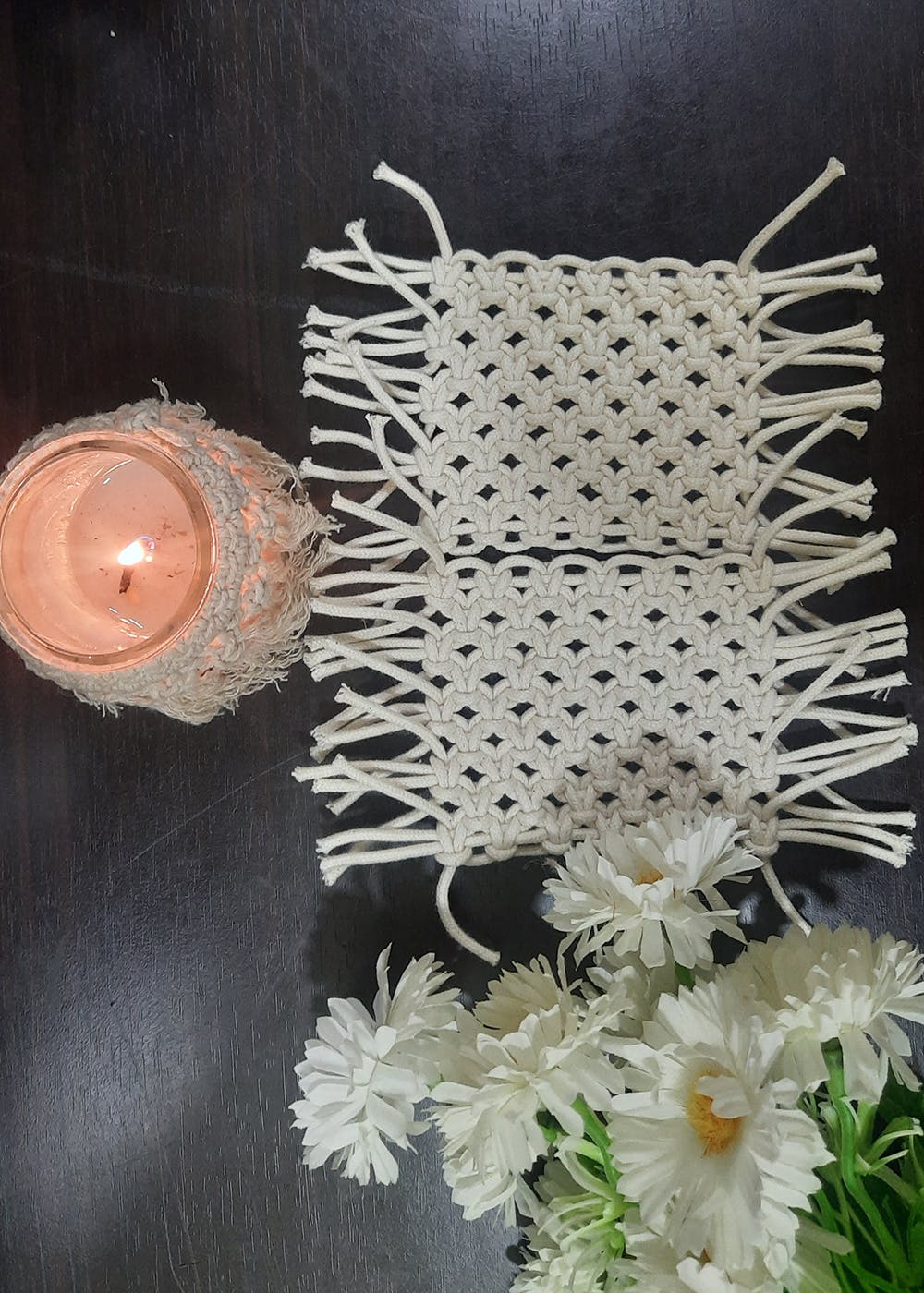 Get White Macramé Tea Coaster at ₹ 700 | LBB Shop