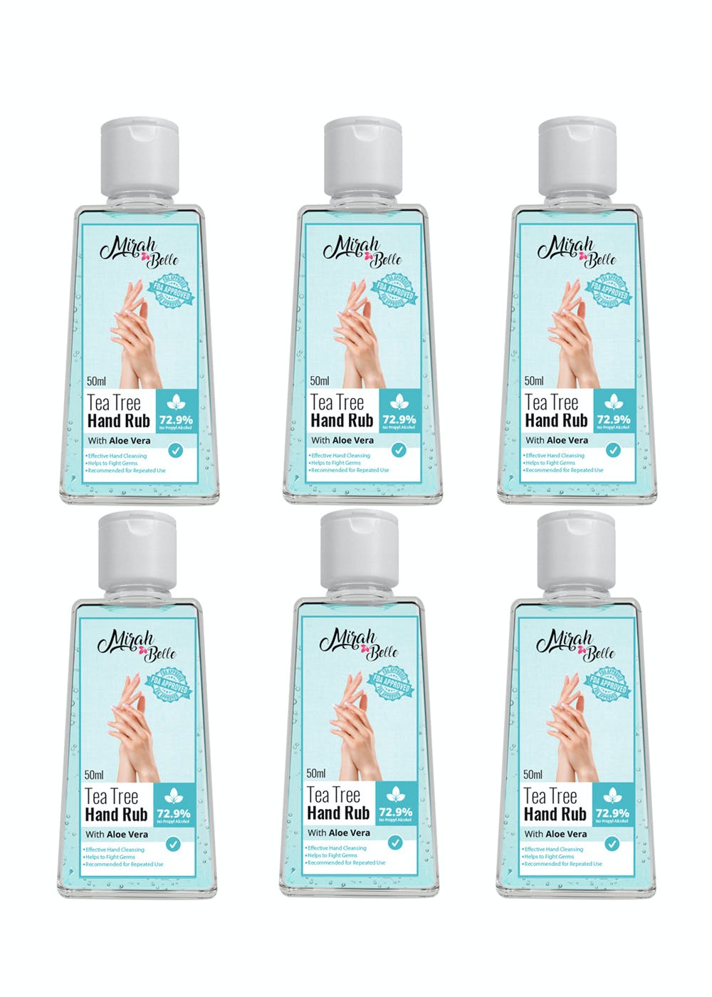 Get Tea Tree - Aloe Vera Hand Rub Sanitizer - Pack of 6 (50ml each) at ...