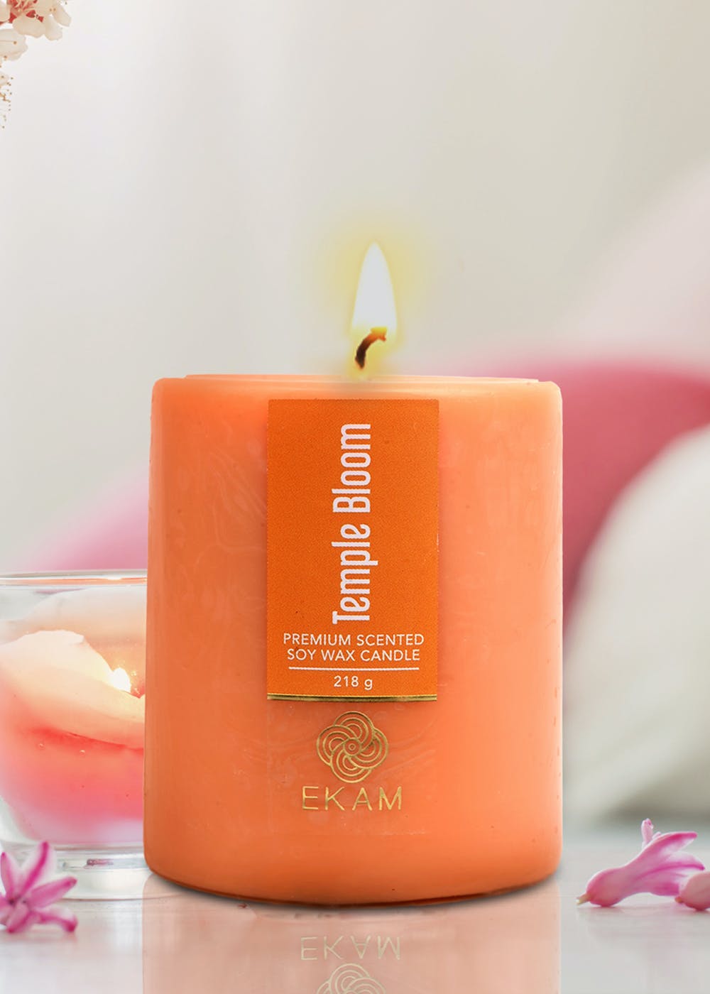 Get Temple Bloom Pillar Soy Wax Scented Candle at ₹ 500 | LBB Shop
