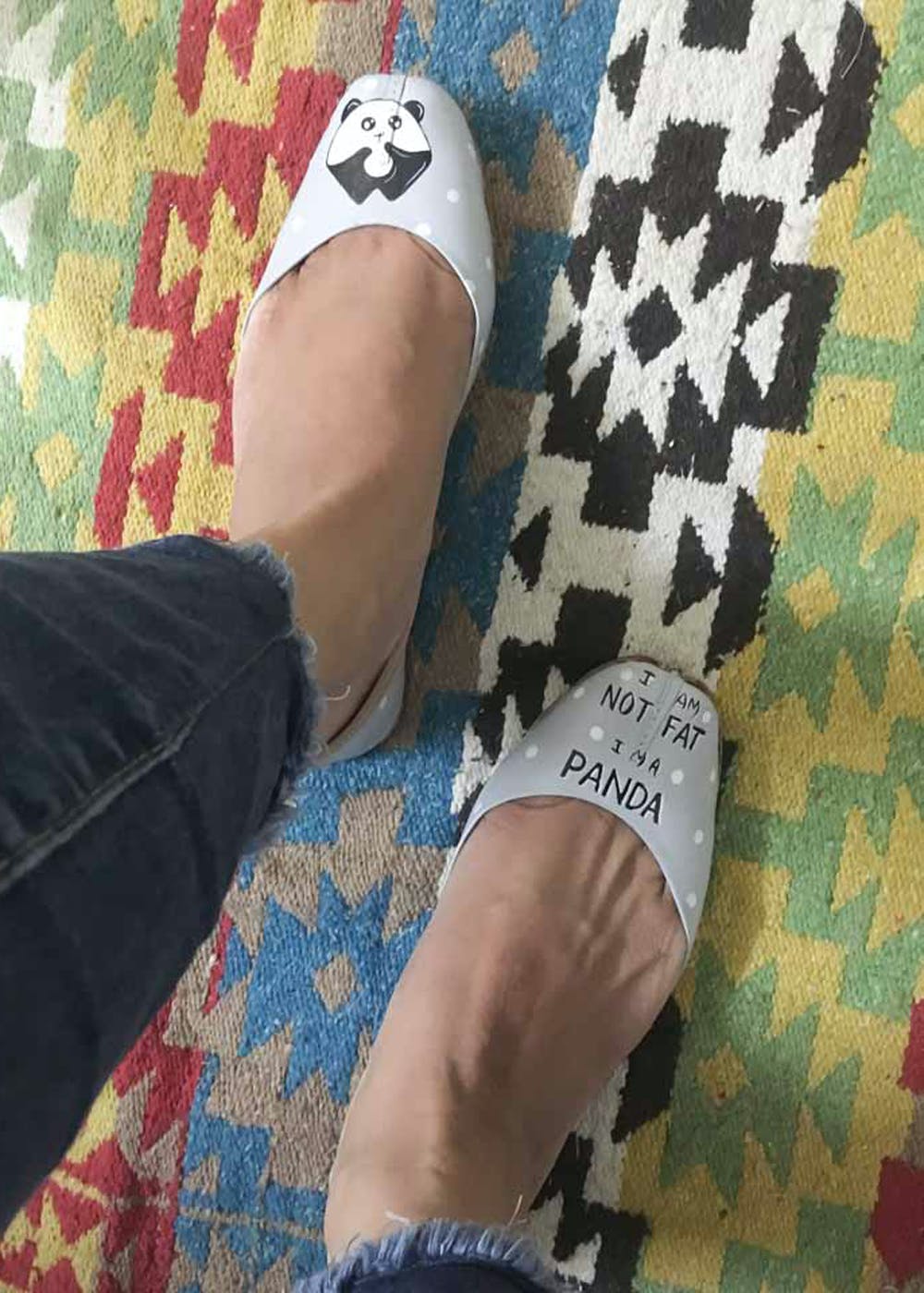 Get Panda Graphic Grey Handpainted Juttis at ₹ 1999 | LBB Shop