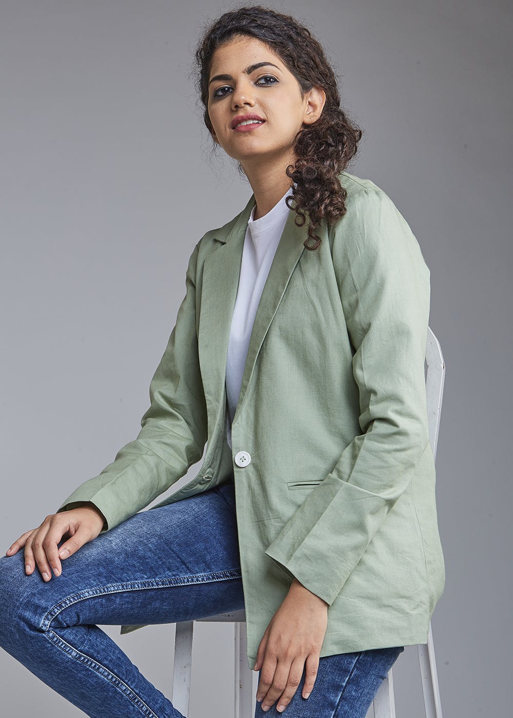 Get Solid Linen Cotton Long Jacket at ₹ 2890 | LBB Shop