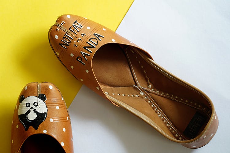 Get Panda Hand-Painted Leather Juttis at ₹ 1949 | LBB Shop