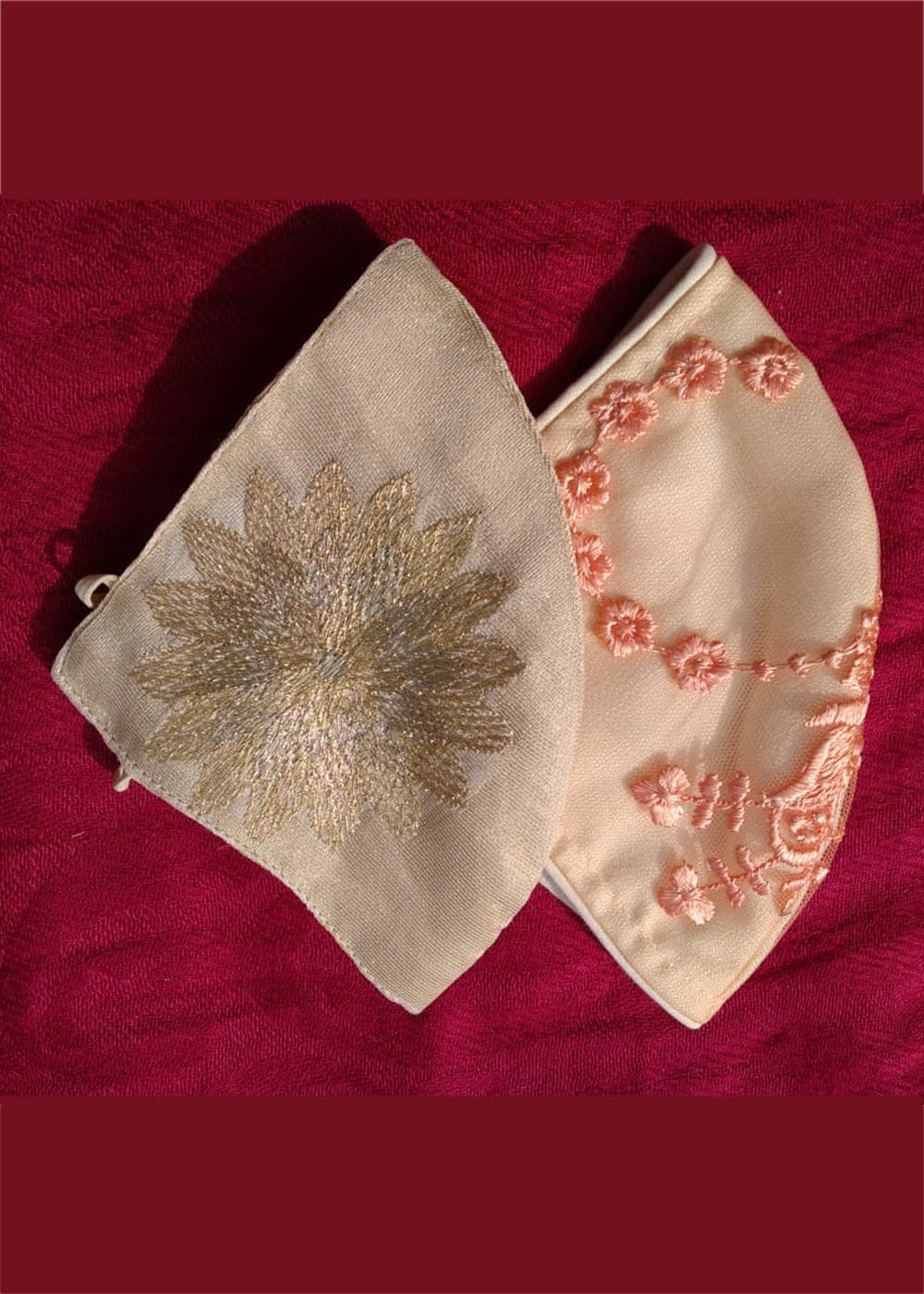 Get Pack of 2 Floral Embroidered Masks at ₹ 550 | LBB Shop