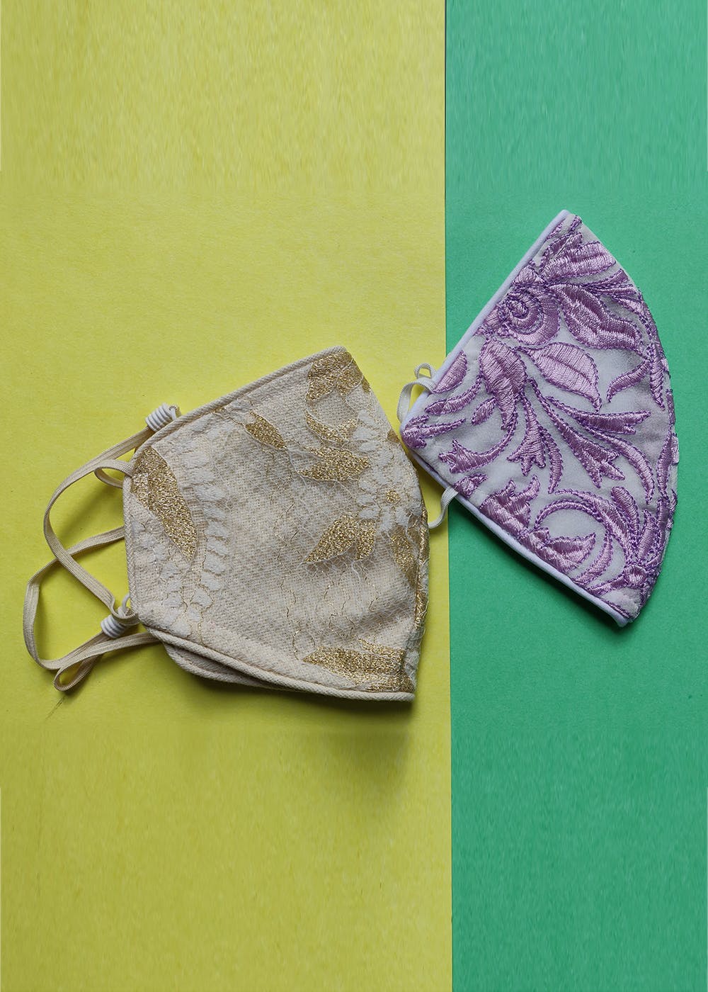 Get Set of 2 Floral Embroidered Fancy Masks at ₹ 500 | LBB Shop