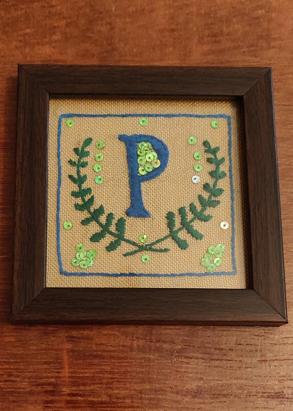 Get Embroidered & Sequined "P" Male Coaster Frame at ₹ 425 | LBB Shop