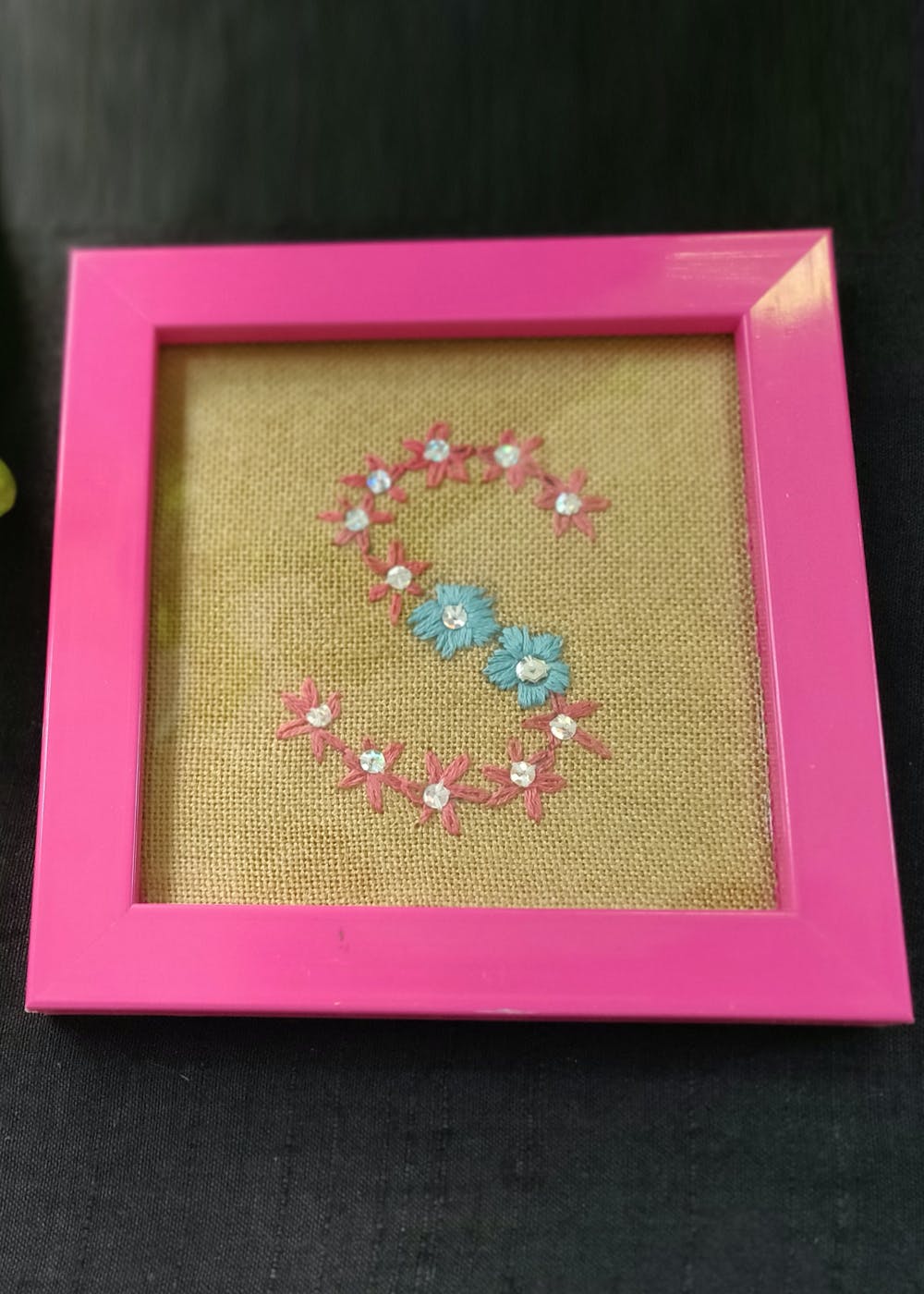 Get Embroidered Floral "S" Coaster Frame at ₹ 425 | LBB Shop