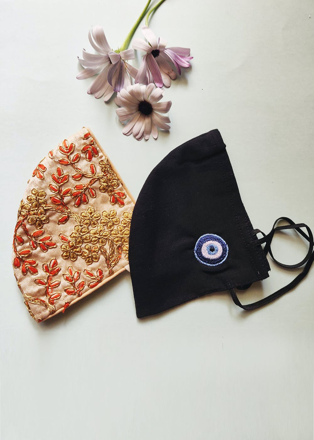 Get Set of 2 Embroidered & Evil Eye Mask at ₹ 365 | LBB Shop