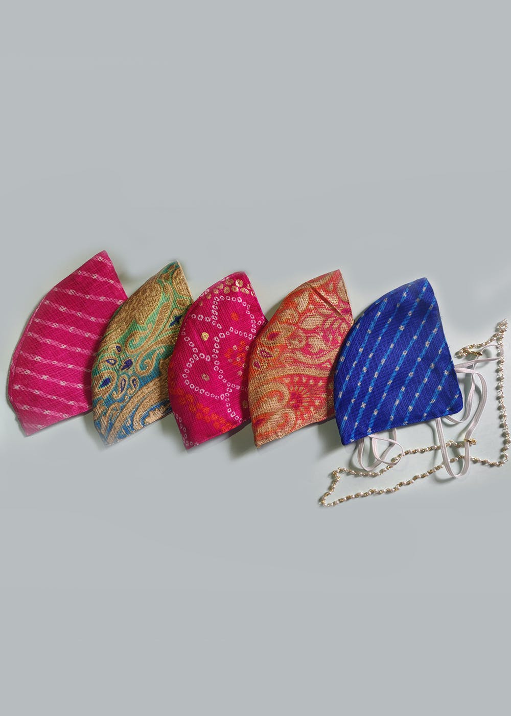 Get Set Of 5 Embroidered Masks With Chain At 650 LBB Shop get-set-of-5-embroidered-masks-with-chain-at-650-lbb-shop