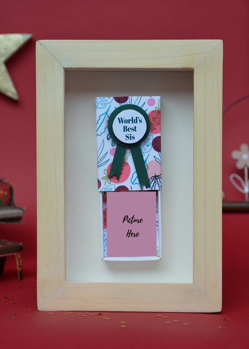 Get World's Best Sis Matchbox Pinewood Frame at ₹ 550 | LBB Shop