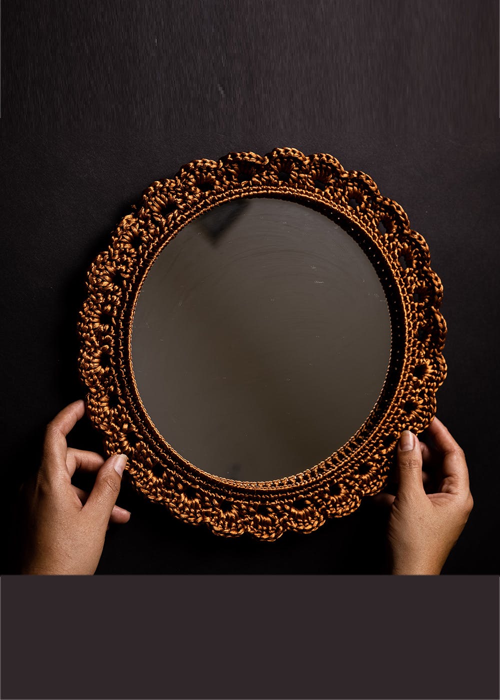 Get Crochet Mirror Frame - Brown at ₹ 1600 | LBB Shop