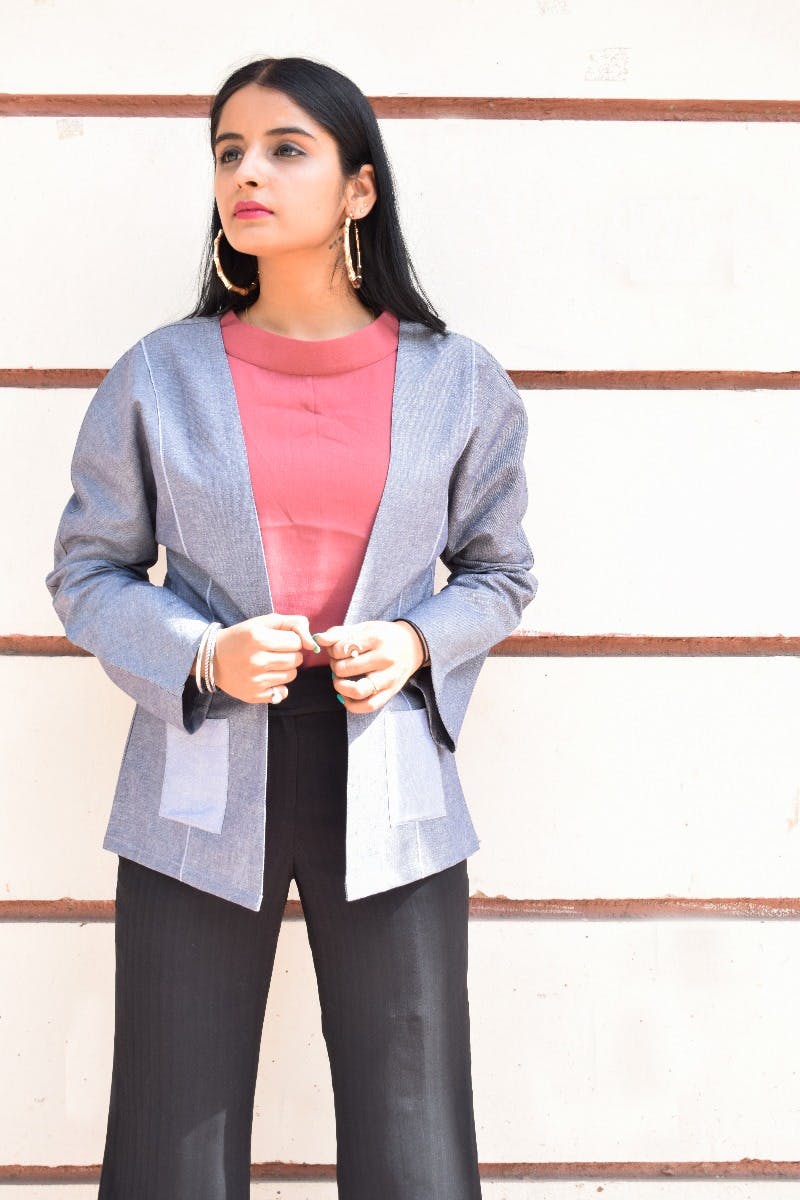Get Patch Pockets Front Open Jacket at ₹ 2400 | LBB Shop