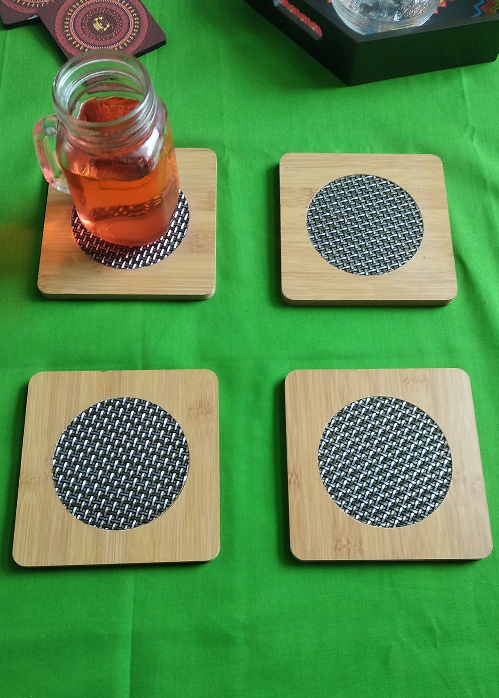 Get Square Mesh Pattern Bamboo Coaster/Trivet (Set Of 4) at ₹ 539 | LBB ...