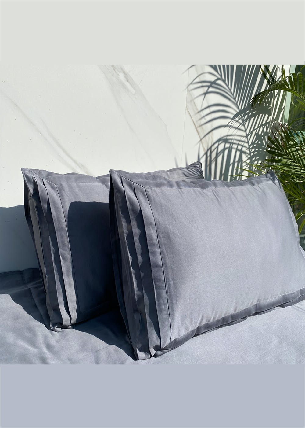 Get Tri-Pleat Bedsheet With 2 Pillow Covers - Dark Grey at ₹ 3999 | LBB ...