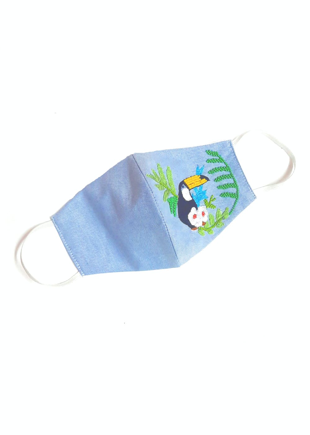 Get Tropical Toucan Embroidered Blue Mask at ₹ 799 | LBB Shop