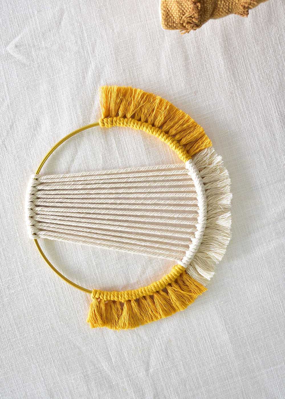 Get Macrame Hoop Round Boho Decorative Art Wall Hanging - Mustard Color ...
