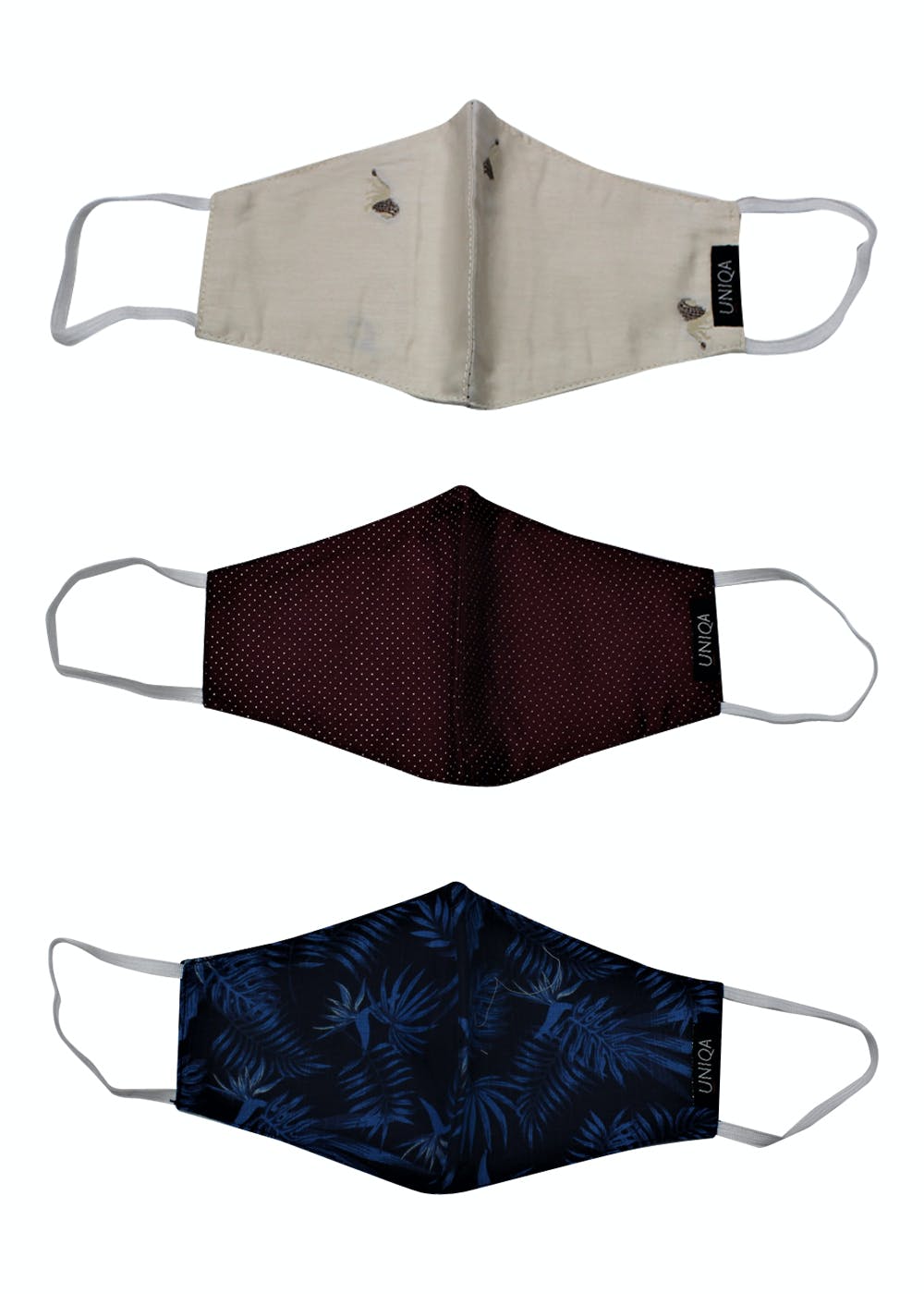 Get 2 Ply Face Masks (Pack of 3) (Beige, Maroon,Blue) at ₹ 299 | LBB Shop