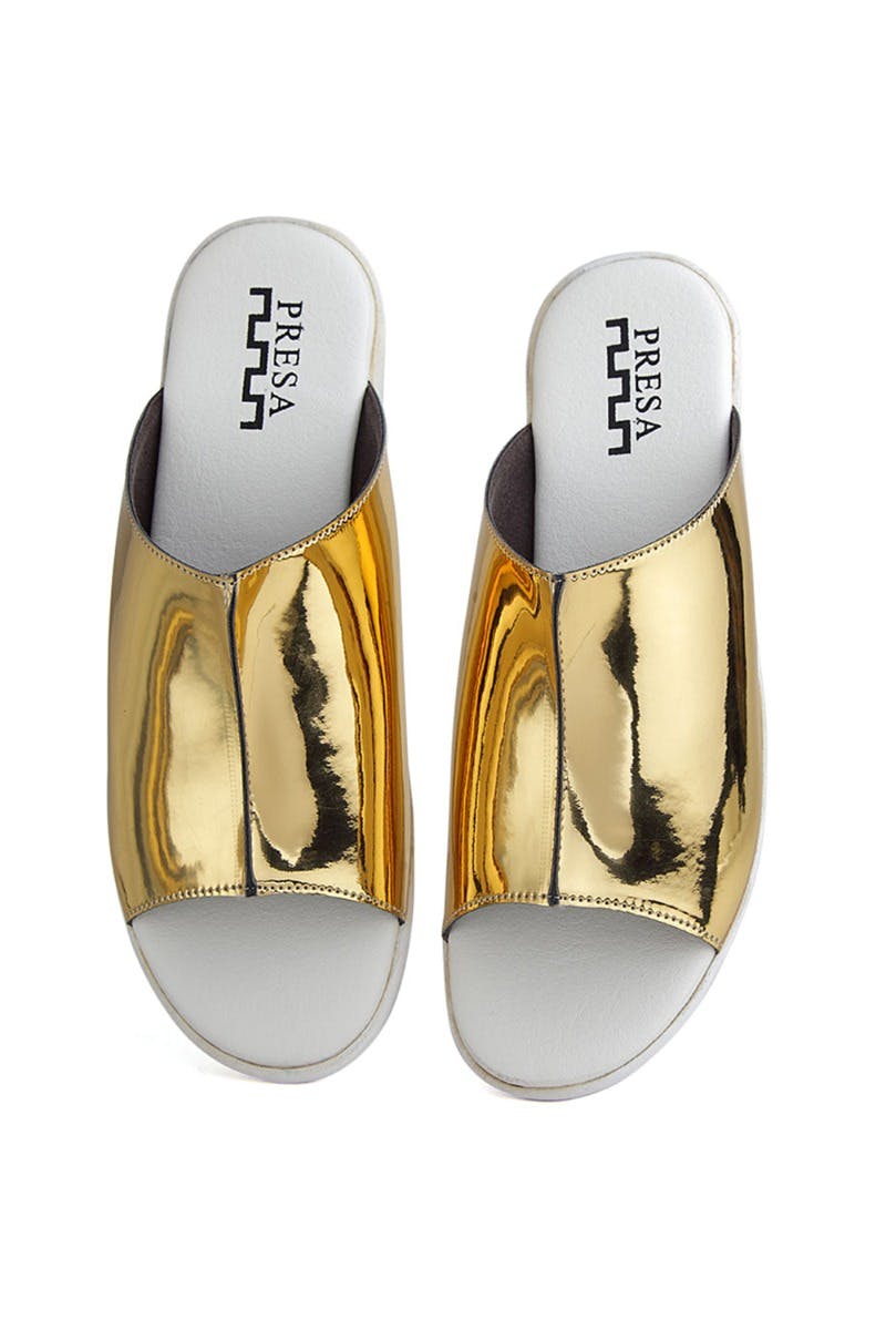 Get Metallic Gold Slides at ₹ 1499 | LBB Shop