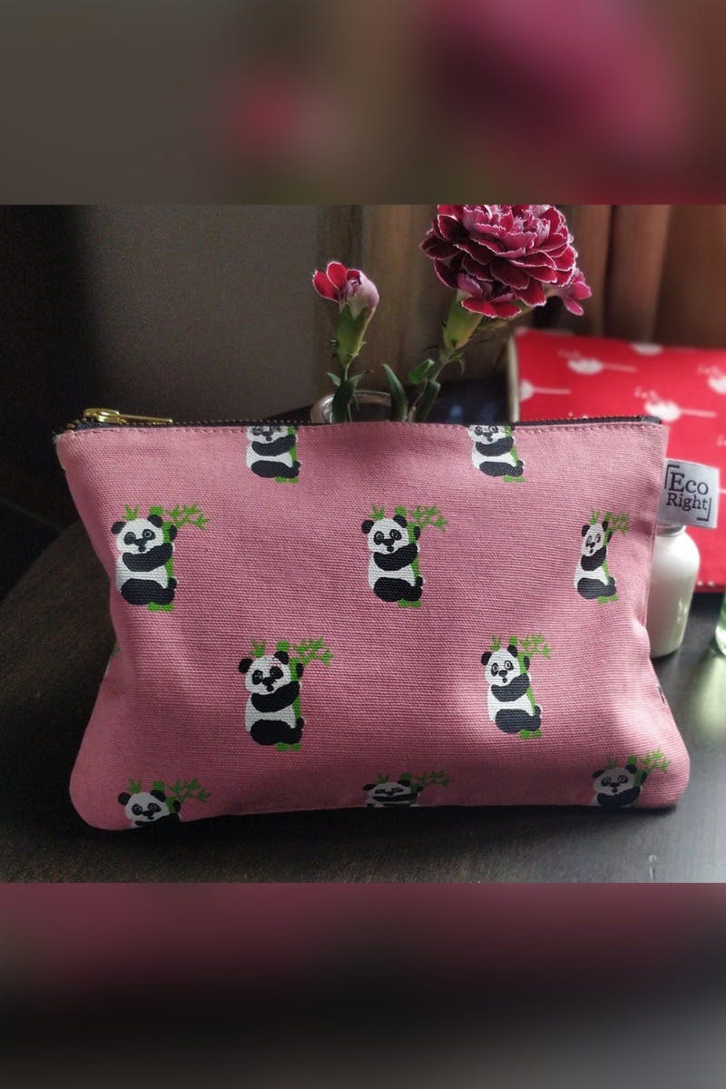Get Pink Panda Canvas Pouch at ₹ 299 | LBB Shop
