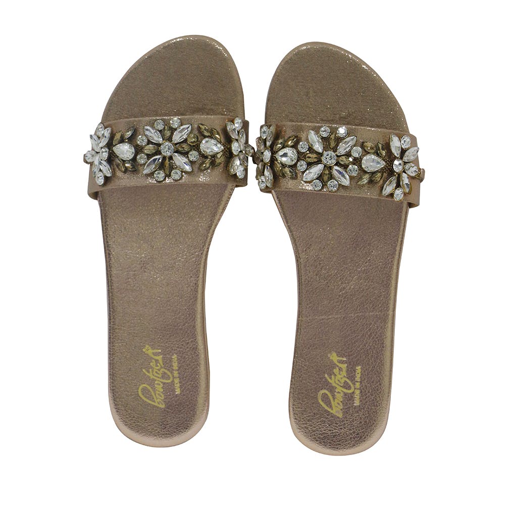 Get Floral Crystal Strap Slides at ₹ 1860 | LBB Shop
